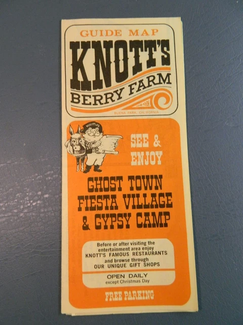 VINTAGE KNOTT'S BERRY Farm 1973 Map Brochure Ghost Town Buena Park, Ca ...
