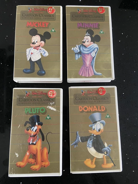 Vintage Walt Disney Cartoon Classics Set Of 4 Vhs Donald Pluto Minnie 4243