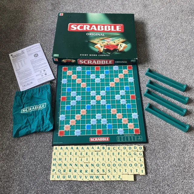 ORIGINAL SCRABBLE BOARD Game by Mattel 2003 Version 10+ Reprinted ...