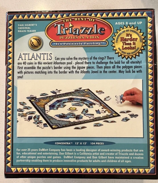 VINTAGE TRIAZZLE PUZZLES In-A-Box Concentra Style 'Atlantis' - DaMert ...