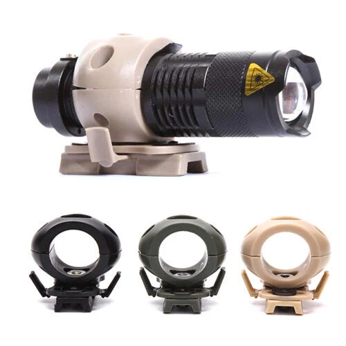 HELMET SPECIAL FLASHLIGHT Tactical Helmet Clamp Adaptor Cycling ...