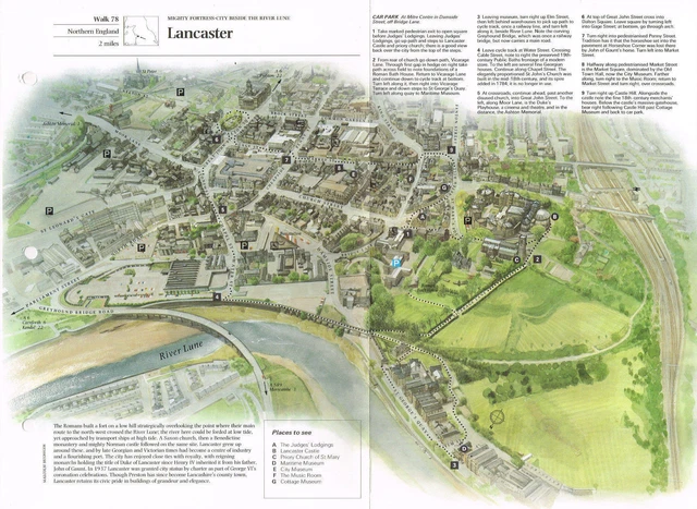 LANCASTER 1990 VINTAGE Walking Route & Map #78 £3.49 - PicClick UK