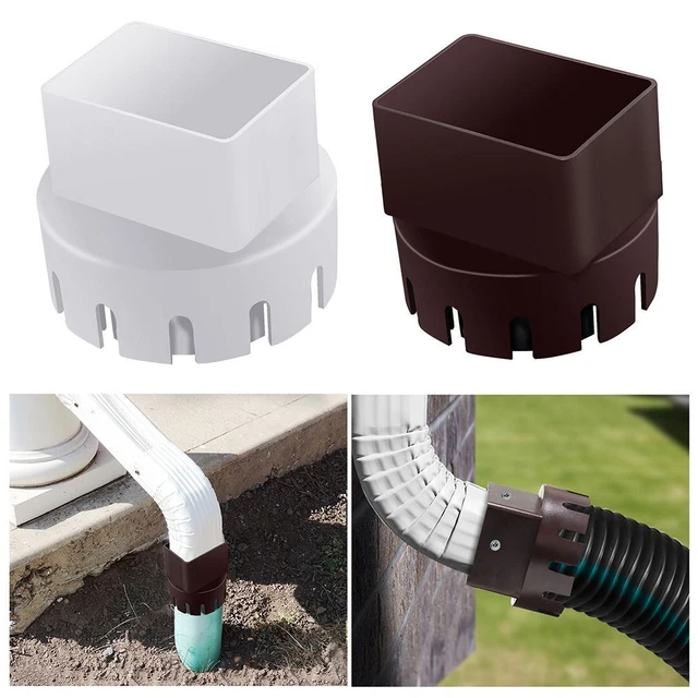 TO SQUARE UNIVERSAL Downspout Adapter Gutter to Drain Pipe Adapter ...