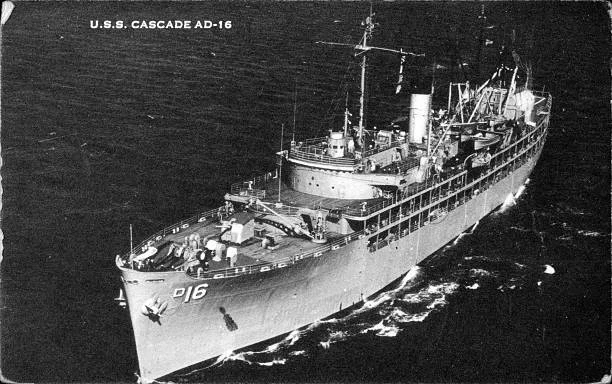 UNITED STATES NAVY Battleship USS Cascade SHIPPING NAVAL OLD PHOTO $8. ...