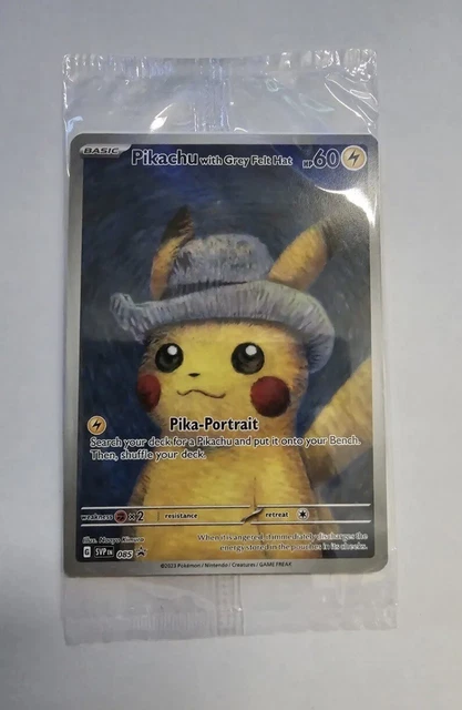 PIKACHU WITH GREY Felt Hat | Pokémon X Van Gogh Museum 085 Promo Card ...