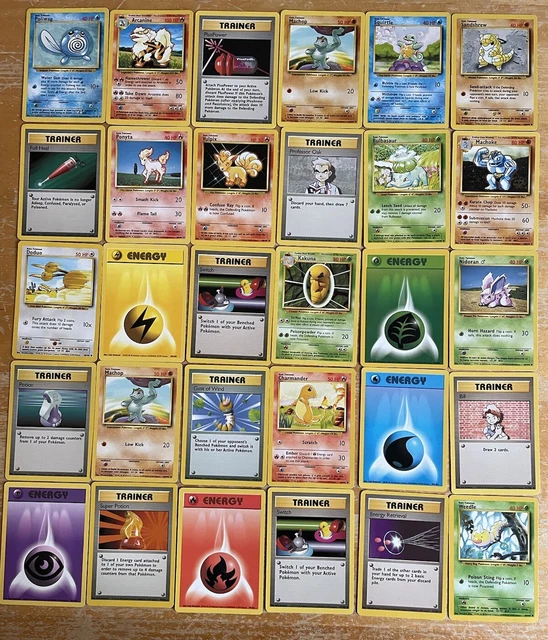 VINTAGE POKEMON CARDS Holo Bundle Base Set Part Complete 1999 WOTC X30 Excellent £19.99 ...
