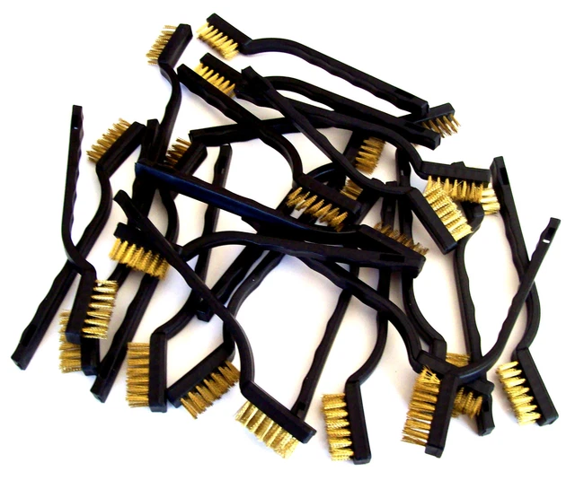 24 GOLIATH INDUSTRIAL Brass Wire Brush Tooth Brushes Plastic Abs Grip ...