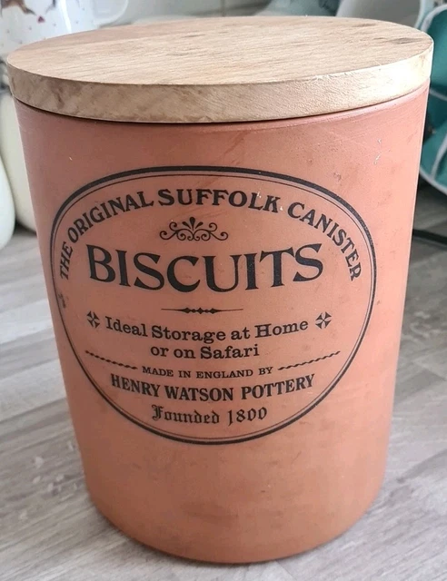 HENRY WATSON POTTERY ~ "The Original Suffolk Canister" ~ Biscuits ...