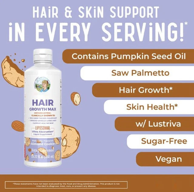 MARY RUTH’S WOMENS Hair Growth MAX Lipsomal With Lustriva Liquid ...