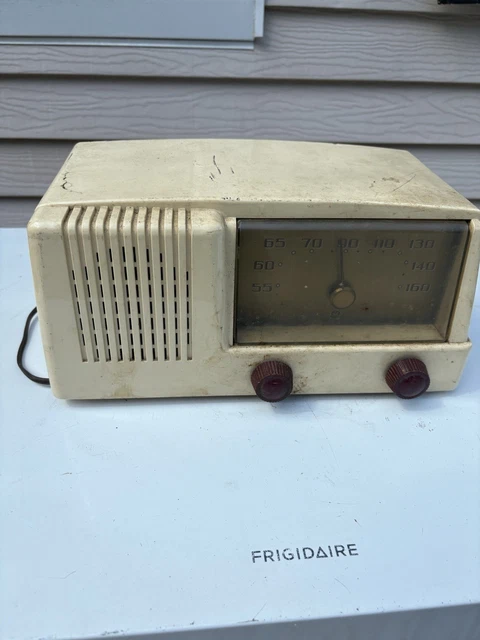 VINTAGE 1950S GENERAL Electric GE Tube Radio Model 124 Cream Bakelite ...