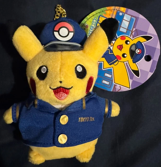 TOKYO STATION MASTER Pikachu Plush Keychain Pokémon Centre Store Tokyo ...