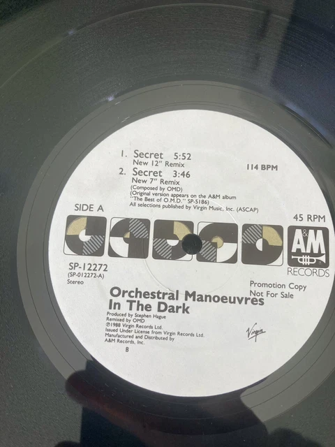 ORCHESTRAL MANOEUVRES IN The Dark- OMD - “Secret” 4 Track Promo 12 ...
