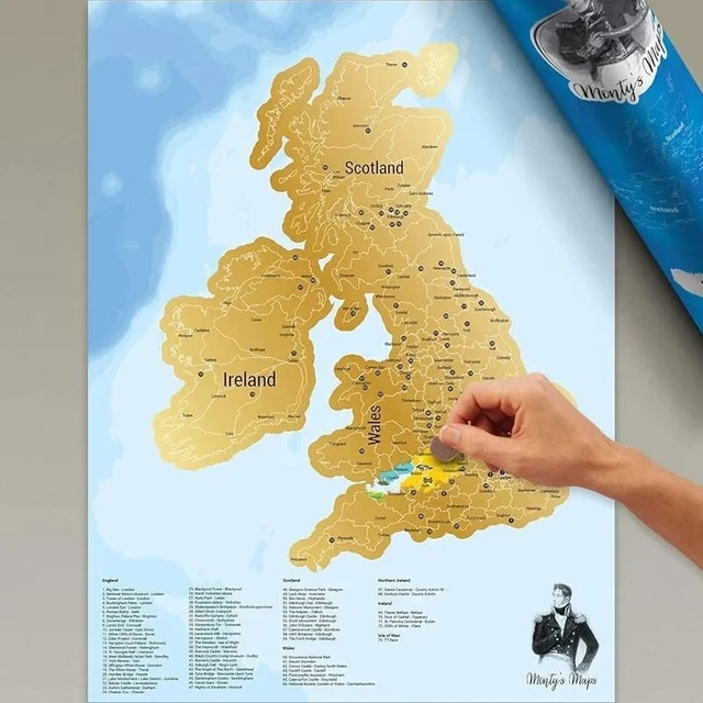 SCRATCH OFF WORLD Map and UK Map New £8.99 - PicClick UK