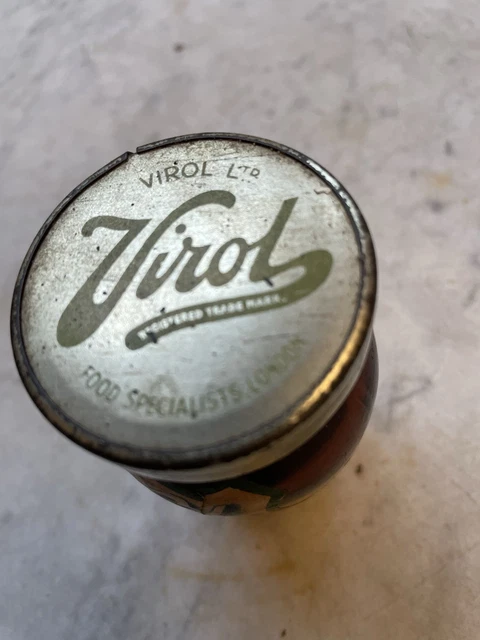 RARE VINTAGE VIROL Jar Glass With Lid Shop Display Dummy 80mm Tall Lid ...