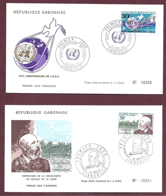 LOT DE 2 ENVELOPPES DU GABON PAYS D'EXPRESSION FRANCAISE SUPERBE EUR 0,70 - PicClick FR