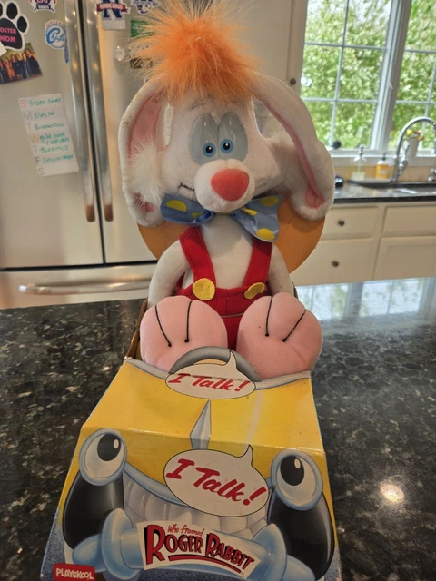PLAYSKOOL DISNEY ROGER Rabbit 1988 Talking Pull String Plush Toy 17 ...