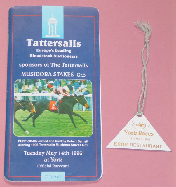 *YORK RACES* 14 May 1996 RACE CARD + ENTRY BADGE {Racecard / Ebor ...