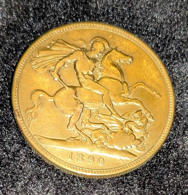 1890 GOLD COIN Solid Silver Crown Antique Vintage Old Victorian Vintage ...