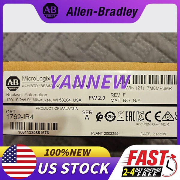 NEW ALLEN-BRADLEY 1762-IR4 MicroLogix 1200 RTD Resistance Input Module ...