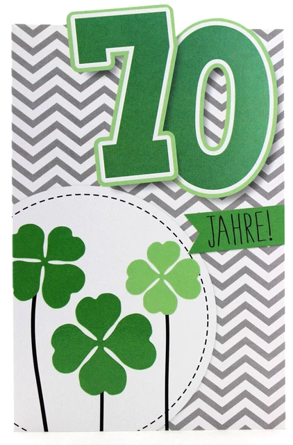 GEBURTSTAGSKARTE 70 JAHRE Geburtstag Karte siebzig Glückwunschkarte ...