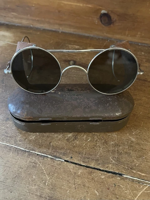 WW11 RAF ANTI Glare Flying Spectacles with tin Case , Excellent Cond ...