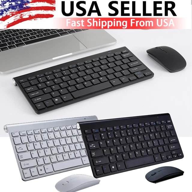 WIRELESS KEYBOARD/MOUSE COMBO Set 2.4G For PC Laptop Computer Full Size ...