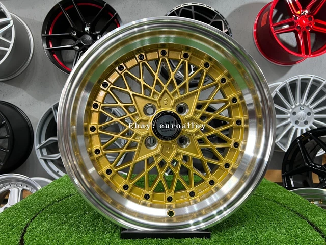 NEW 15 INCH 4X100 SSR Formule mesh E76 style GOLD wheels for Honda E30 ...