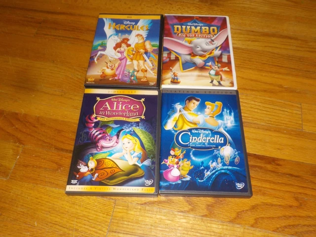 CINDERELLA 2-DISC / Alice in WOnderland / Dumbo / Hercules DVD Lot walt ...