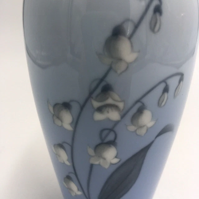 VASE VINTAGE LILLY of Valley Bing & Grondahl Denmark Blue Porcelain 57 ...