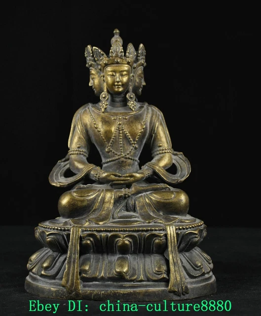 10 &BRONZE TIBÉTAIN trois côtés Guanyin Guanyin Bodhisattva image EUR 216,00 - PicClick FR