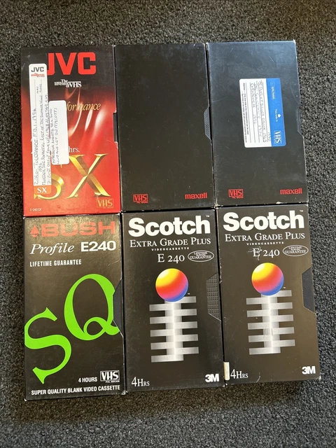 BUNDLE OF 6 E-240 4 Hours VHS Tapes To Record Over £3.00 - PicClick UK
