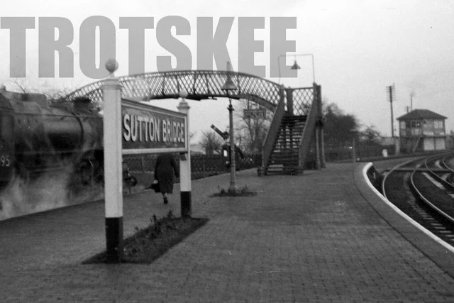 35MM NEGATIVE BR British Railways Scene View Sutton Bridge Station 1959 ...