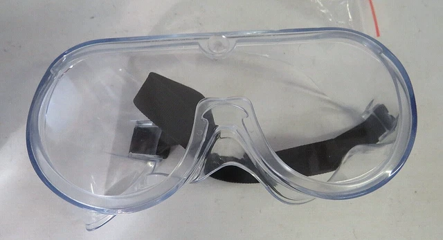 2 X PAIRS of safety goggles PVC frame double sided anti fog ...