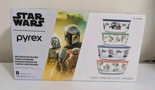 PYREX STAR WARS Decorated Glass Food Storage Container 8 Piece Set $29. ...