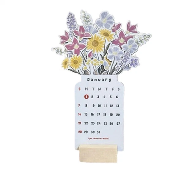 CALENDRIER DE BUREAU Fleurs 2024 en Forme de Vase, Planificateur ...