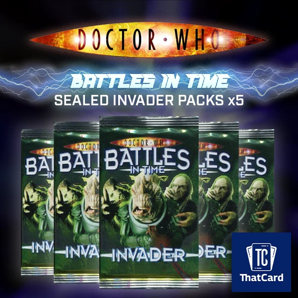 DR DOCTOR WHO Battles in Time Cards 5x Sealed Invader Booster Pack ...