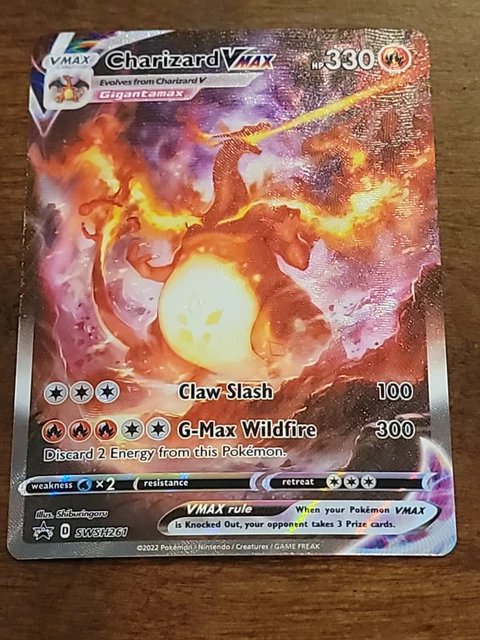 POKÉMON TCG CHARIZARD VMAX SWSH261 Full Art Ultra Rare Black Star Promo ...