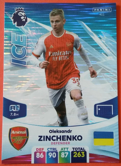 ADRENALYN XL PL 2023/24 Ice card of Oleksandr Zinchenko of Arsenal £1. ...