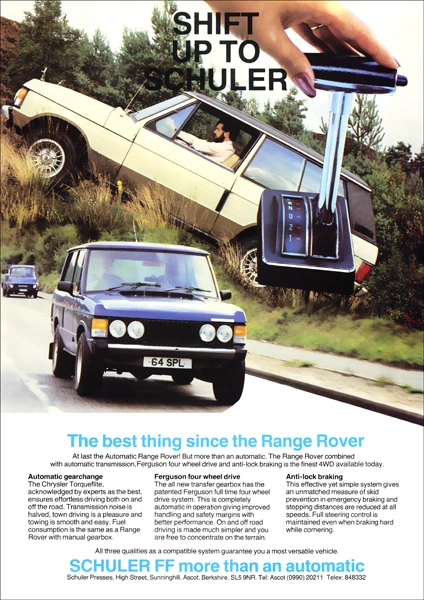 RANGE ROVER CLASSIC Torqueflite Auto Schuler Ff A3 Poster Print From 80 ...
