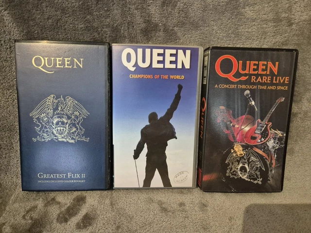 3 X QUEEN Band VHS Bundle, Greatest Hits 2, Champions Of The World And ...