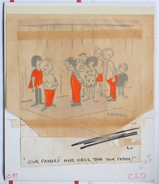 Bill Wenzel Original Comic Art Drawing For Mens Magazines 1960s 1970s £