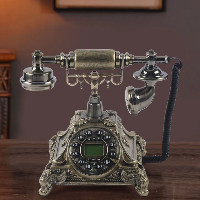 RETRO DESKTOP LANDLINE Phone Vintage Office Phone Nostalgia Table Decor ...