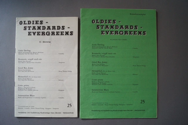 OLDIES STANDARDS EVERGREENS Heft 25 plus Beiheft C-Stimme .Notenheft ...