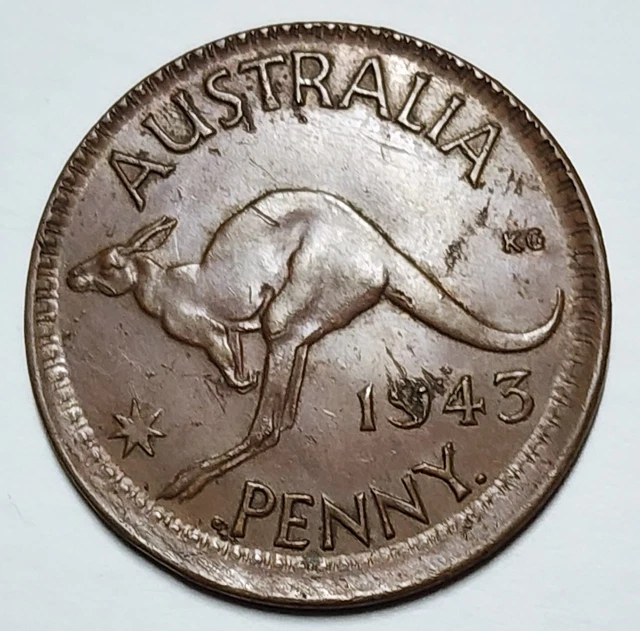 1943I AUSTRALIAN ONE Penny Mis-strike Error $100.00 - PicClick AU