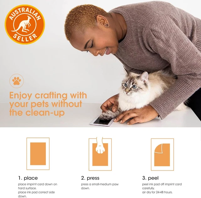 PAW PRINT CLEAN Touch Ink Pad Kit for Dogs and Cats, Pet Owner Keepsake ...