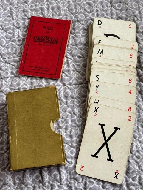 VINTAGE 1933 WADDINGTON'S "Lexicon" Card Game Boxed & Complete With ...