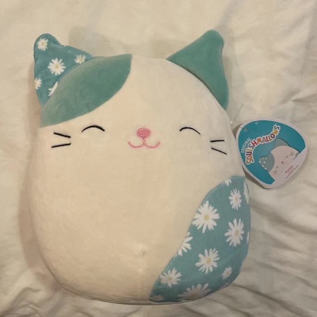 SQUISHMALLOWS KESLA CAT 8" Plush White, Floral Pattern KellyToy ...