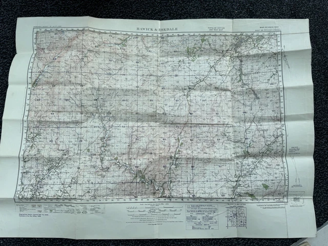 WW2 WAR OFFICE map of "HAWICK & ESKDALE" (Army, Home Guard, Civil ...