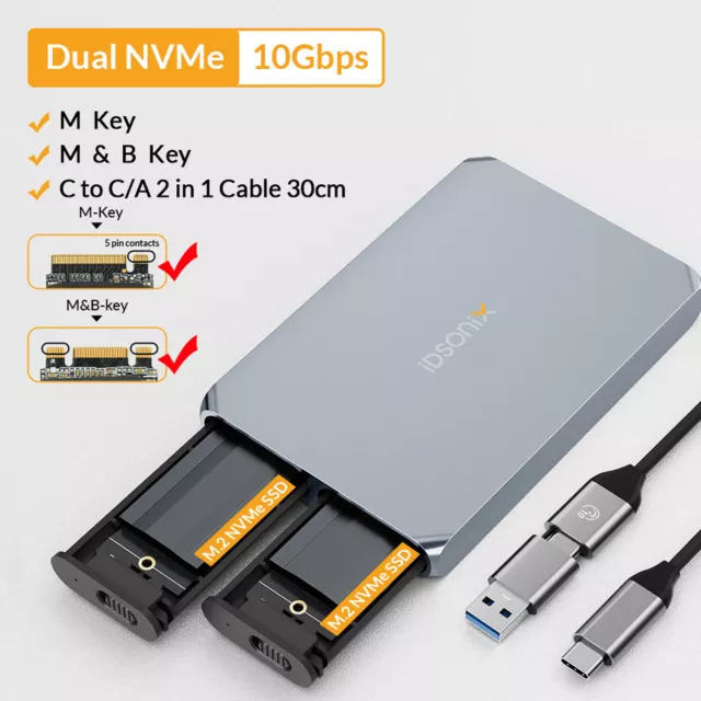IDSONIX NVME ENCLOSURE For M.2 NVMe and SATA SSDs USB 3.2 Gen 2 10Gbps ... IDSONIX NVME ENCLOSURE For M.2 NVMe and SATA SSDs USB 3.2 Gen 2 10Gbps ...
