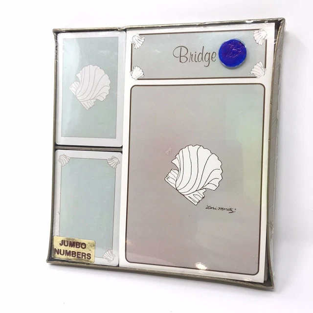 BRIDGE PLAYING CARDS Jumbo Numbers Clam Design NOS / 10A1 £33.20 ...